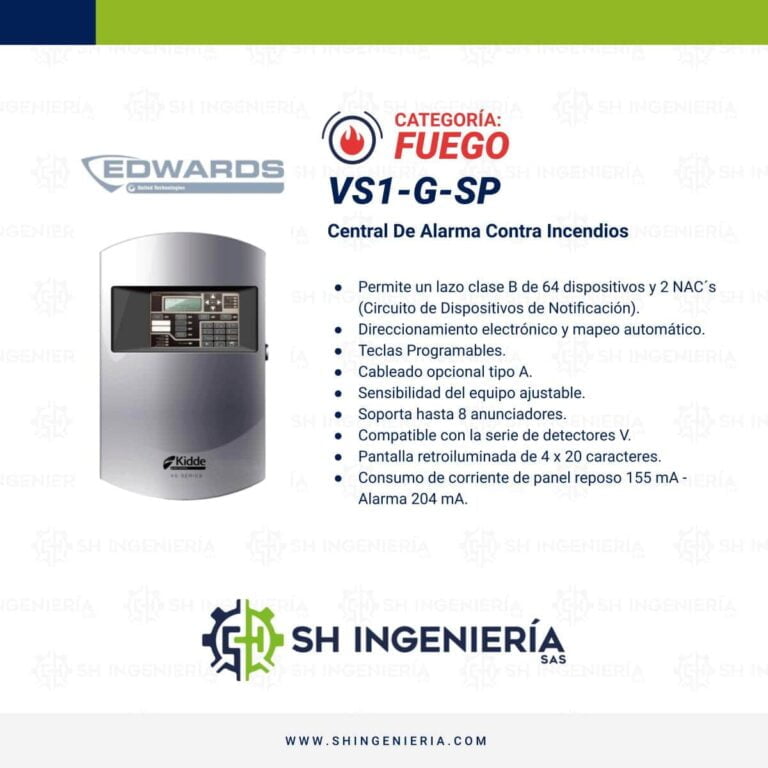 VS1-G-SP Panel de incendio Direccionable Edwards Kidde - SH Ingeniería