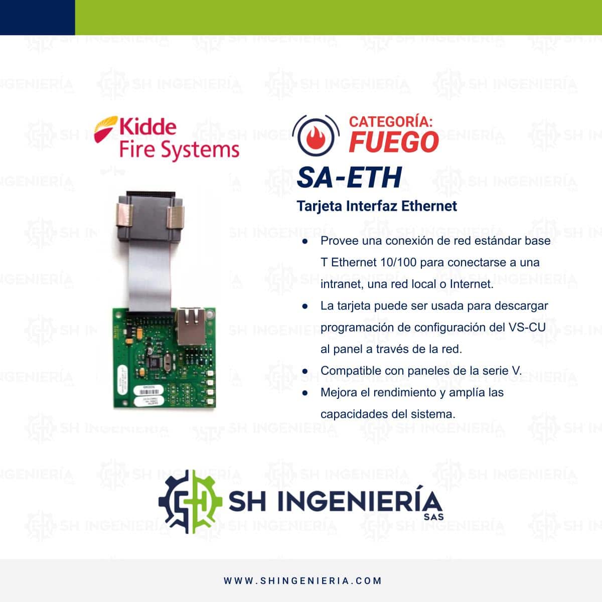 SH Ingeniería - SA-ETH Tarjeta de interfaz Ethernet Edwards-Kidde