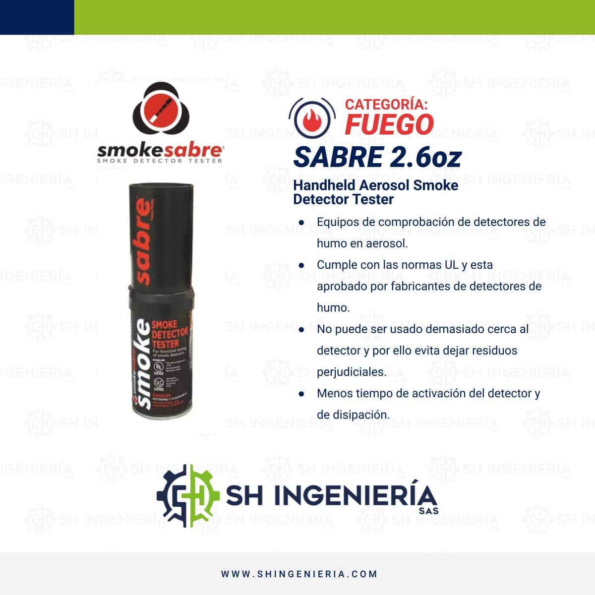 Probador de Detector de Humo en Aerosol Universal Smoke Detector Tester ...