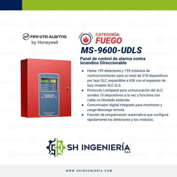 MS-9600-UDLS Panel Central Sistema de Alarma Contra Incendios ...