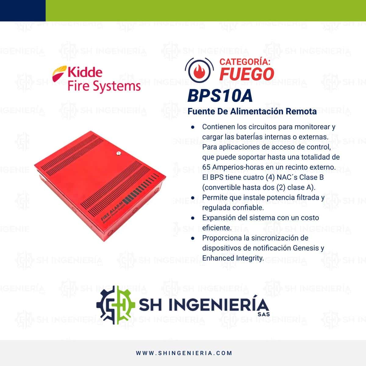 BPS10A Fuente De Alimentación Remota Kidde - SH Ingeniería