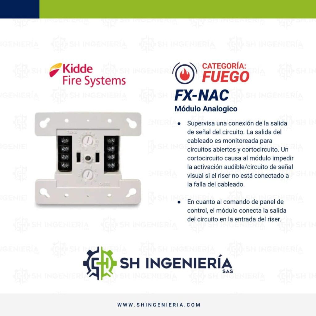 SH Ingeniería | FX-NAC Módulo: Analógico NAC | Edwards Kidde