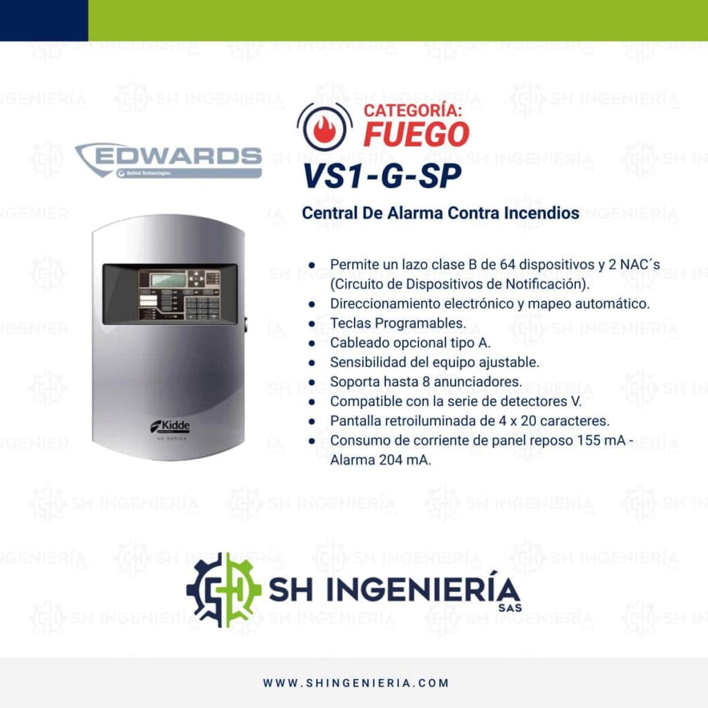 SH Ingeniería | VS1-G-SP Panel central sistema de alarma contra ...